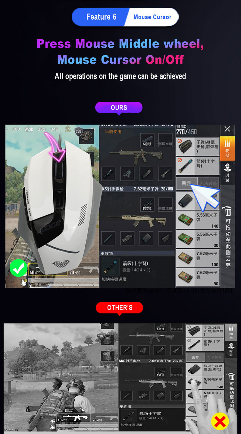 M1 Pro Mobile Phone Game Converter Gaming Keyboard Mouse Controller BT ...
