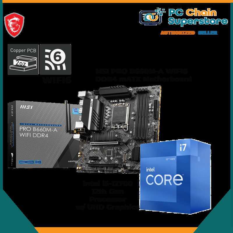 Intel I7-12700 / I7-12700F I7 12Th Gen Lga1700 Processor + MSI PRO ...
