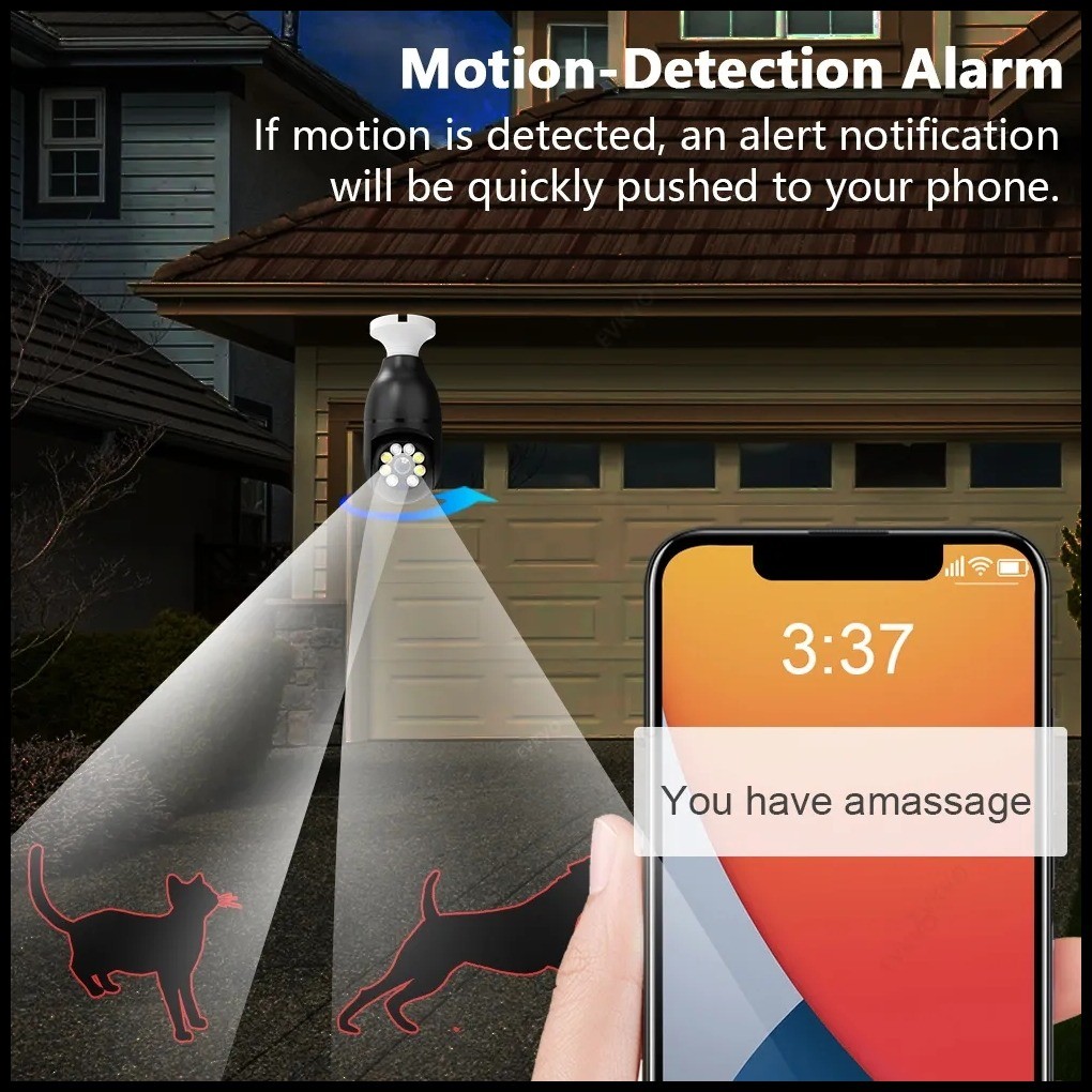 V380 Pro Bulb With Cctv Camera Indoor E27 Power Hd 1080P Rotatable 360 ...