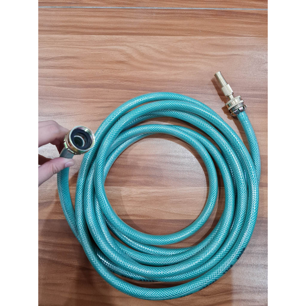 Garden Hose Gardening and Cleaning with Brass Spray Nozzle &Adapter ...