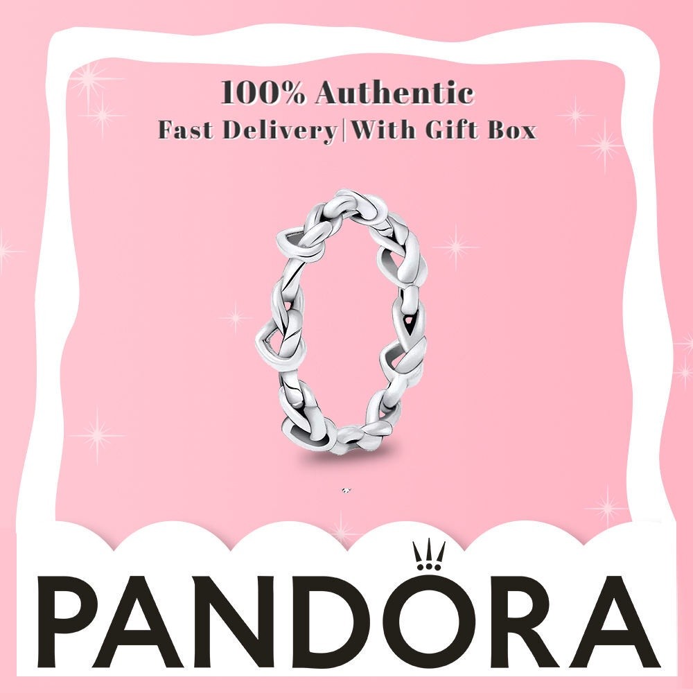 Pandora Ring Love Interweaving Couple Pair Ring Female S925 Sterling ...
