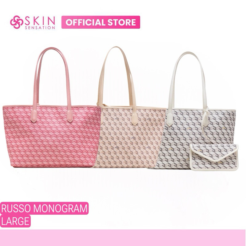 AUTHENTIC RUSSO MONOGRAM TOTE (CHRISTY NG) | Shopee Philippines
