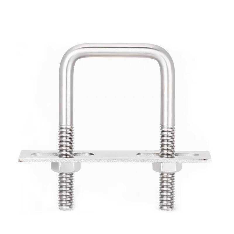 304 Stainless Steel Square Pie U-Bolt with Flange Screw Buckle Saddle ...