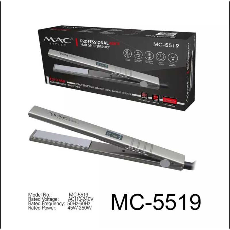 Mac Styler Hair Iron MC-5519 Heavy Duty for Straightener Salon 450°F ...