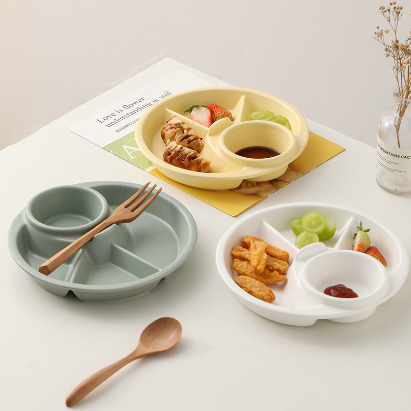Divided Portion Control Breakfast Plate 4 Grid Microwave Safe for ...