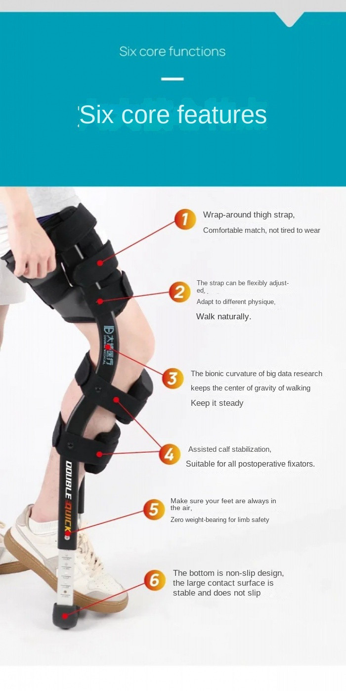 Fracture Walking Aid Armpit Crutch Single Leg Support Foot Suspension ...