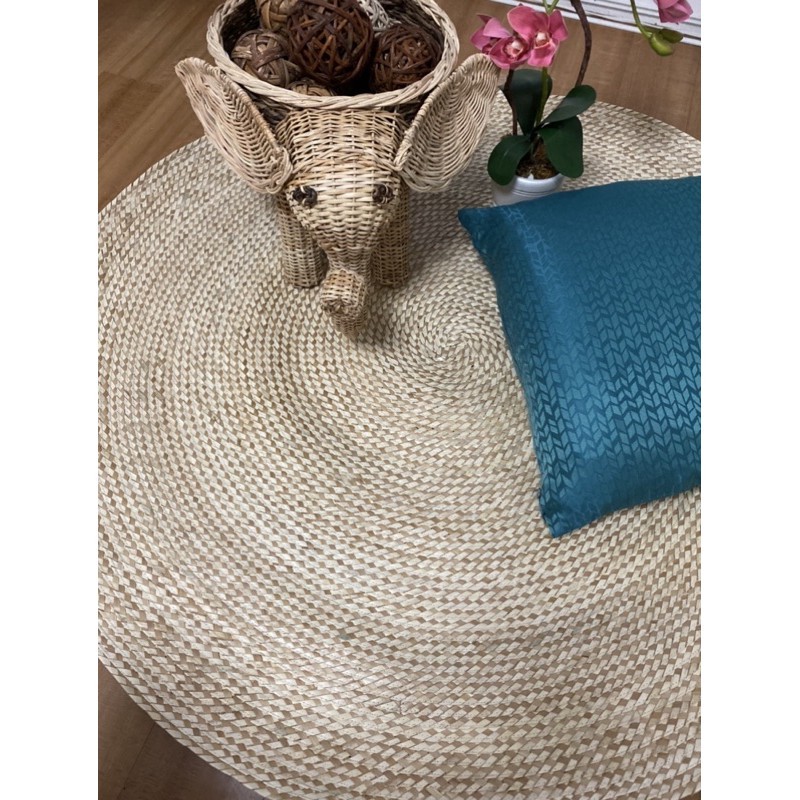 RUMBA round buri carpet beach mat flatlay | Shopee Philippines