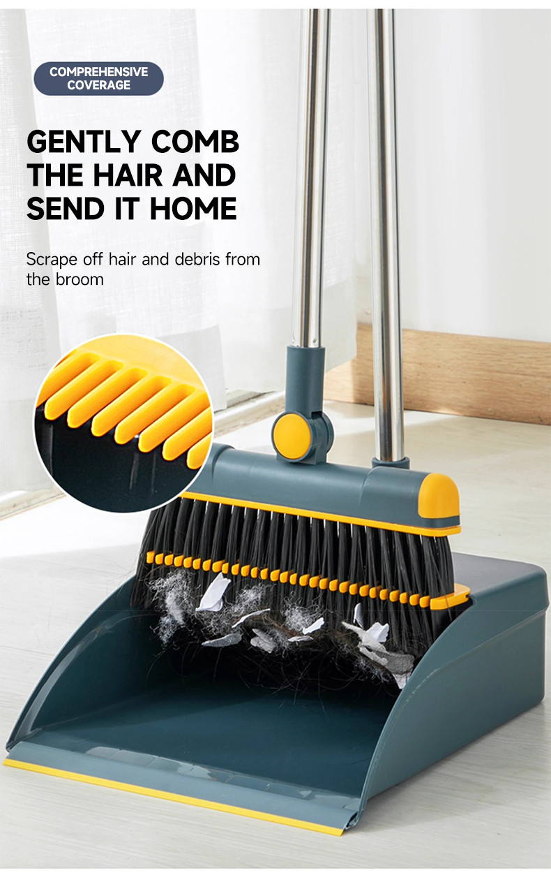 2PCS Foldable Broom Dustpan Set For Home Household Floor Cleaning Set ...