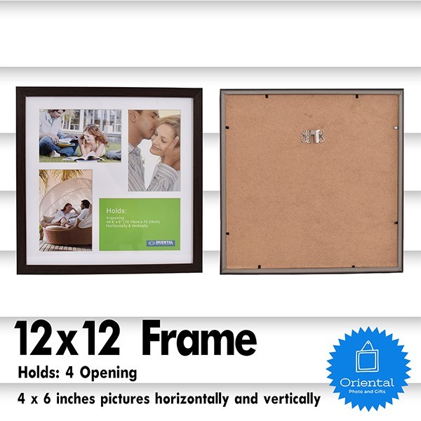 Square Frame 12x12 (Square Collage Frame 4 Openning for 3pcs 4R, with ...