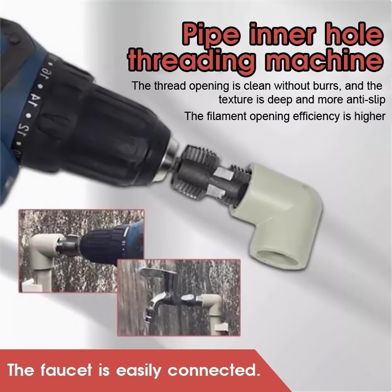 [Local Stock] 2PCS Electric Drill Compatible PVC Pipe Threader Kit 1/2 ...