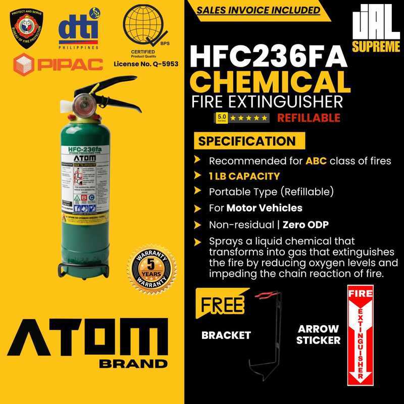 Fire Extinguisher - 1 Lb. Hfc236fa Chemical Green Portable Type ...