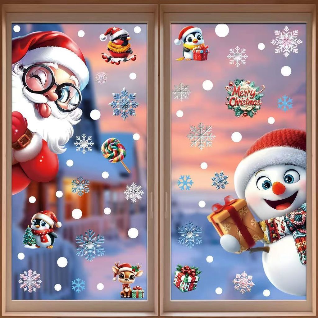 Ready-made Christmas decorations Santa Claus trees window decorations ...