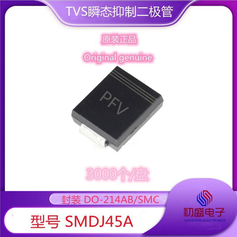 SMDJ45A Chip TVS Transient Suppression Diode Silk Screen PFV SMC 3000W ...