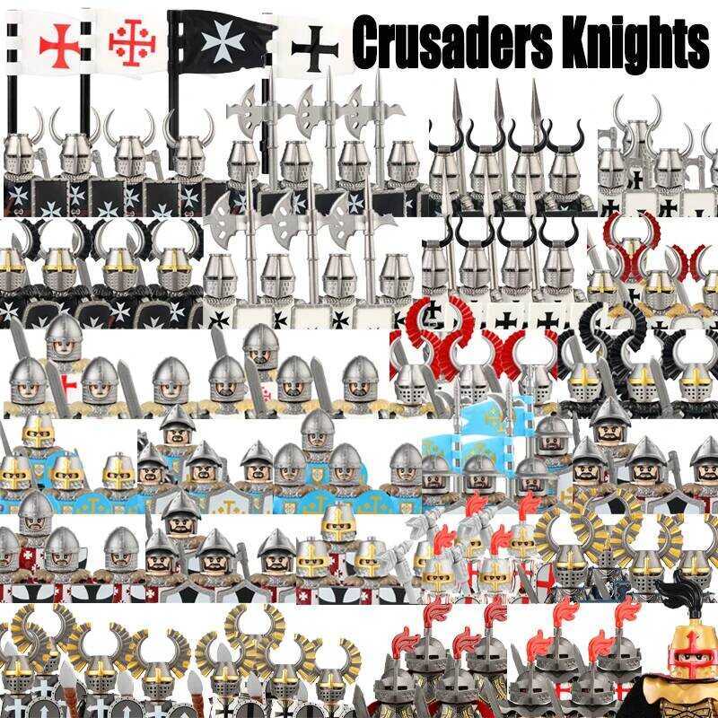 Y Medieval 1 Crusaders Soldier Figures Building Blocks Castle ...