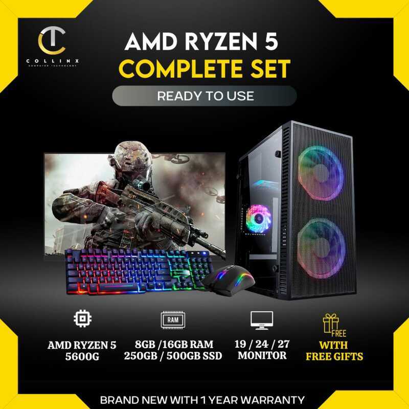 [ COMPLETE PC SET ] AMD Ryzen 5 5600G CPU Desktop Package Built-in GPU ...