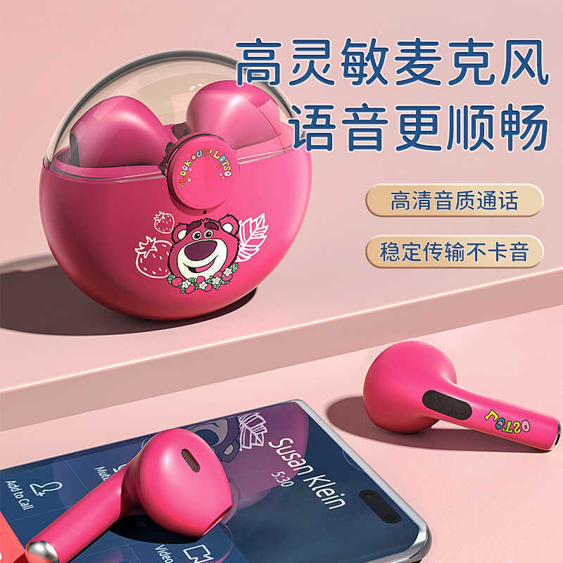 Disney Wireless Bluetooth Earphones Q50 New Lotso Bear Mini Cute Sports ...