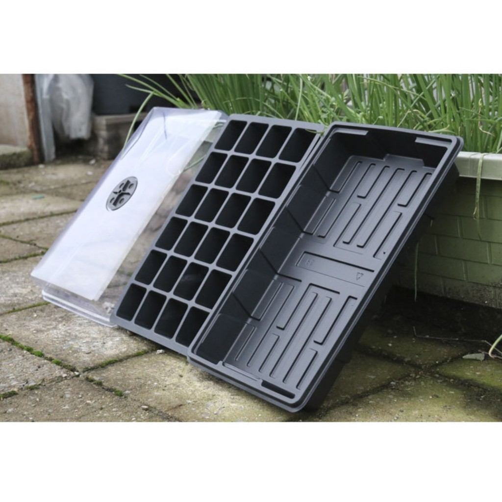 12 /24 holes Seed Trays Set Rectangle Deep Root Grow Box Indoor Outdoor ...