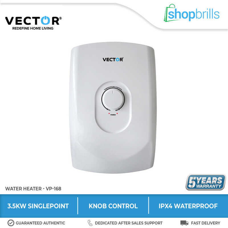 Vector Vp-168 Singlepoint Instant Water Heater 3.5 Kw (White) Fd1 ...