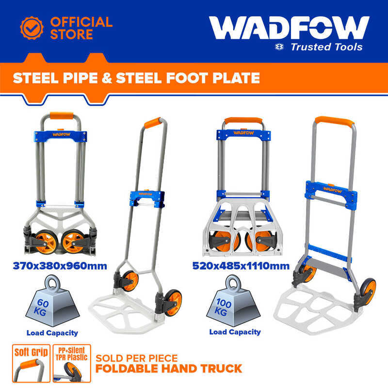WADFOW Foldable Hand Truck 60Kg | 100Kg Folding Trolley Shopping Push ...