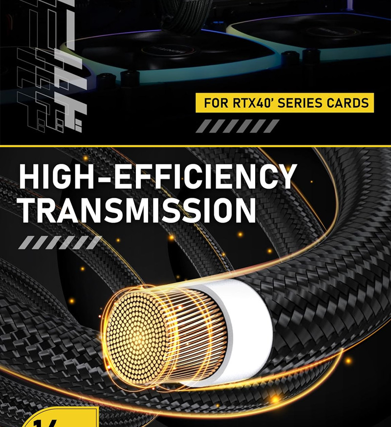 EZDIY-FAB SHIELD 90 16AWG 12VHPWR Male to Female Extension PCIe 5.1 PSU ...