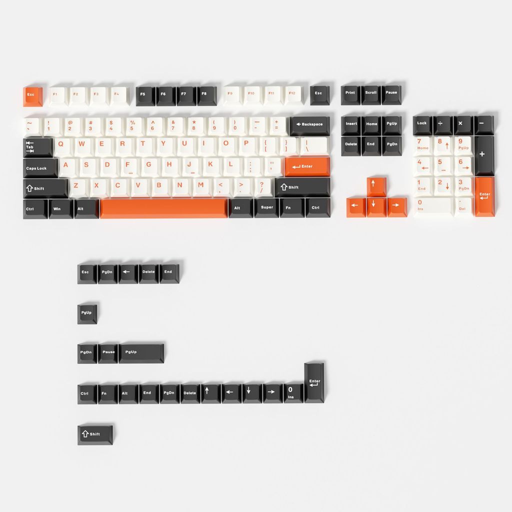 128 Keys Ink Orange Cherry Profile PBT Keycaps Double Shot Custom ...