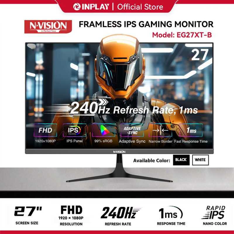 1 Nvision 24 /27 Inch Gaming IPS Monitor 240Hz / 200Hz /144Hz 1Ms ...