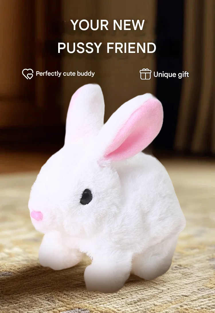 【Voice Control/Realistic Reactions】Bunny AI Interactive Toy Smart Plush ...