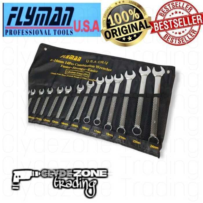4 FLYMAN ORIGINAL 14 Pcs. Combination Wrench Set ( 8-24Mm ) 9B743d ...