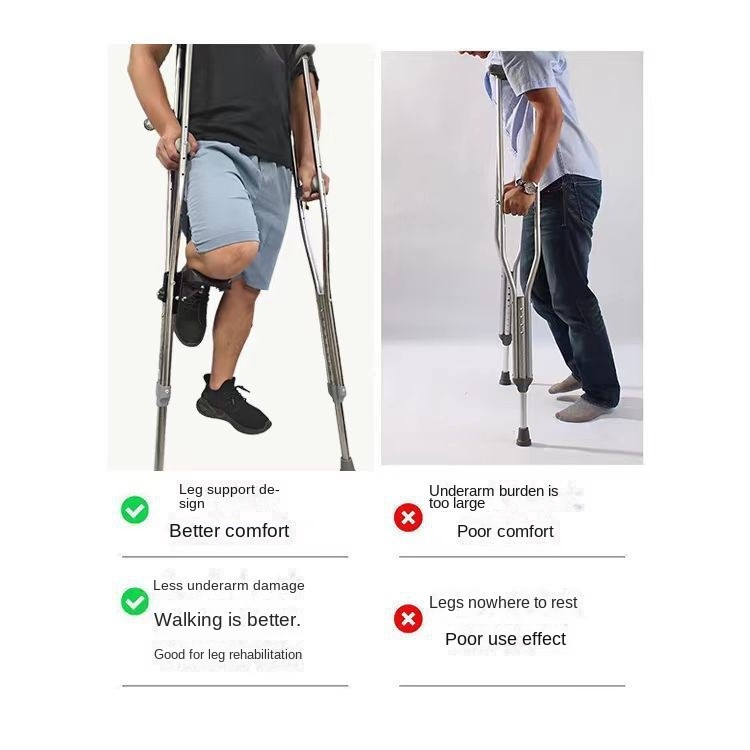 Fracture Walking Aid Armpit Crutch Single Leg Support Foot Suspension ...