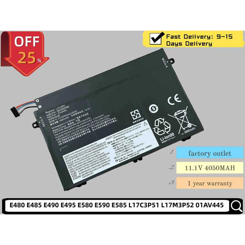 3 L17l3p51 1 L17c3p51 Battery For Lenovo Thinkpad E480 E490 E590 E580 ...