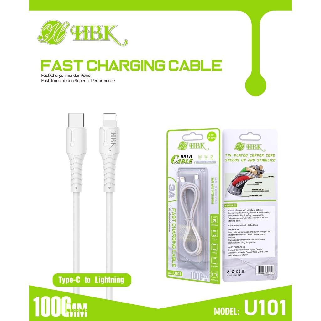 HBK U101 CORD DATA CABLE FOR ANDROID V8 TYPE C AND IOS SUITABLE FOR ...