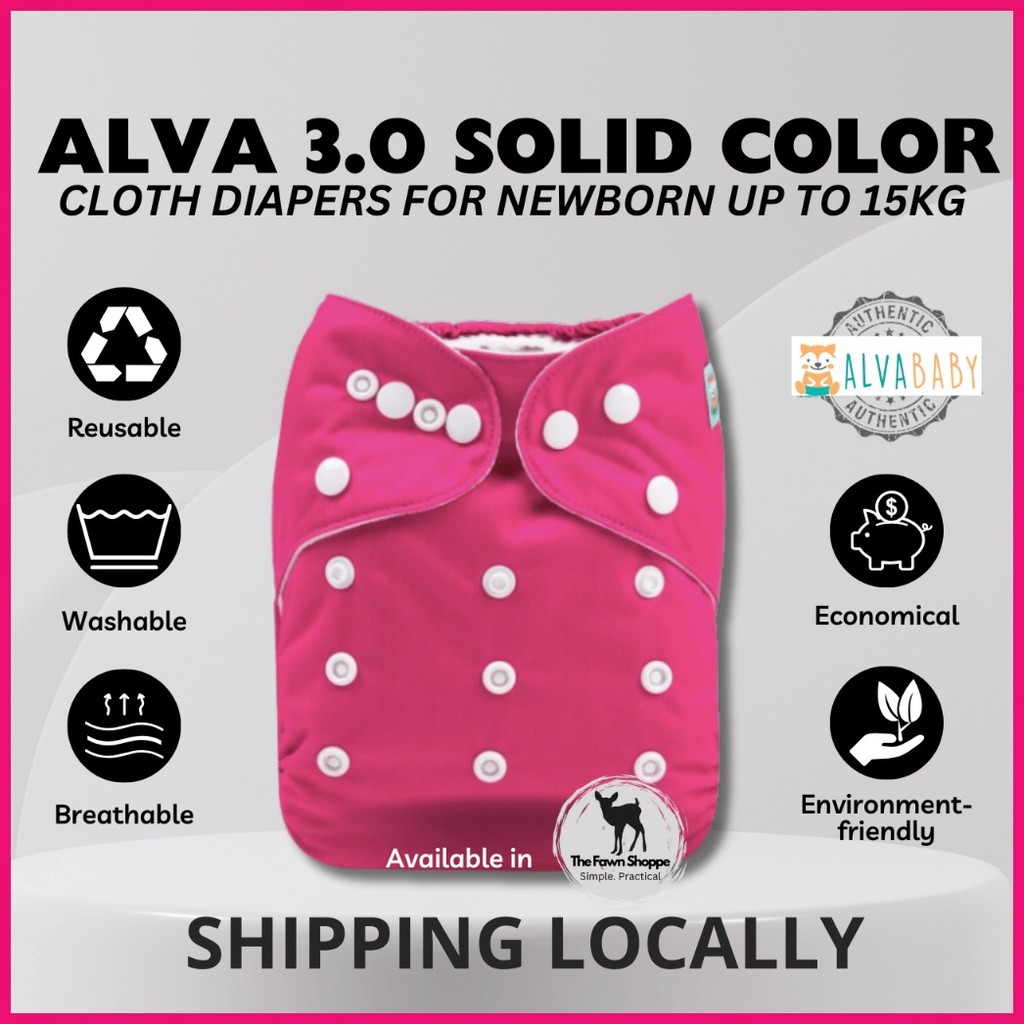 § ALVA Baby Cloth Diapers Plain Color Shell Only / Washable Pocket ...