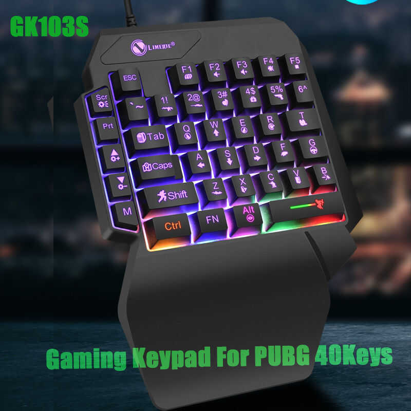 Gk103s Mechanical Keyboard One Hand Game Mini Backlit Wired Keypad ...