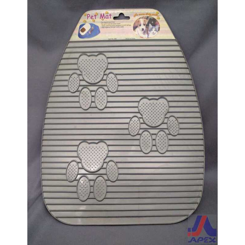Paw Print Plastic Pet Mat With Grouts For Dog Food Or Cat Litter 925 ...