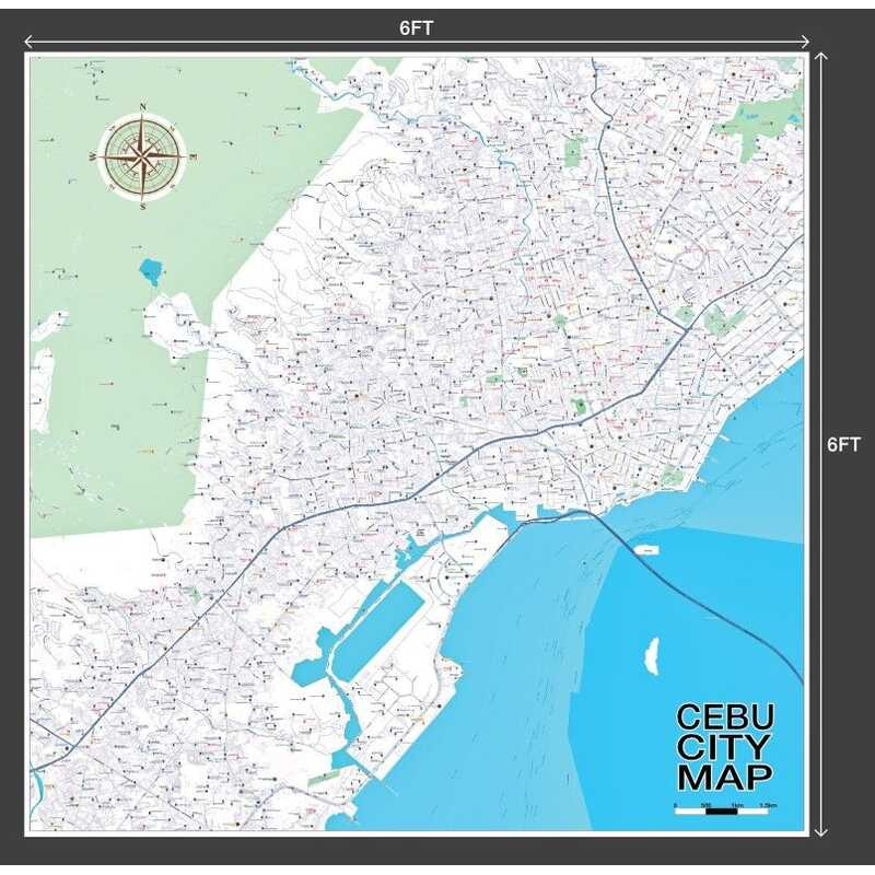 CEBU CITY MAP DETAILED TARPAULIN PRINT 6X6ft 2024 EDITION C89 | Shopee ...