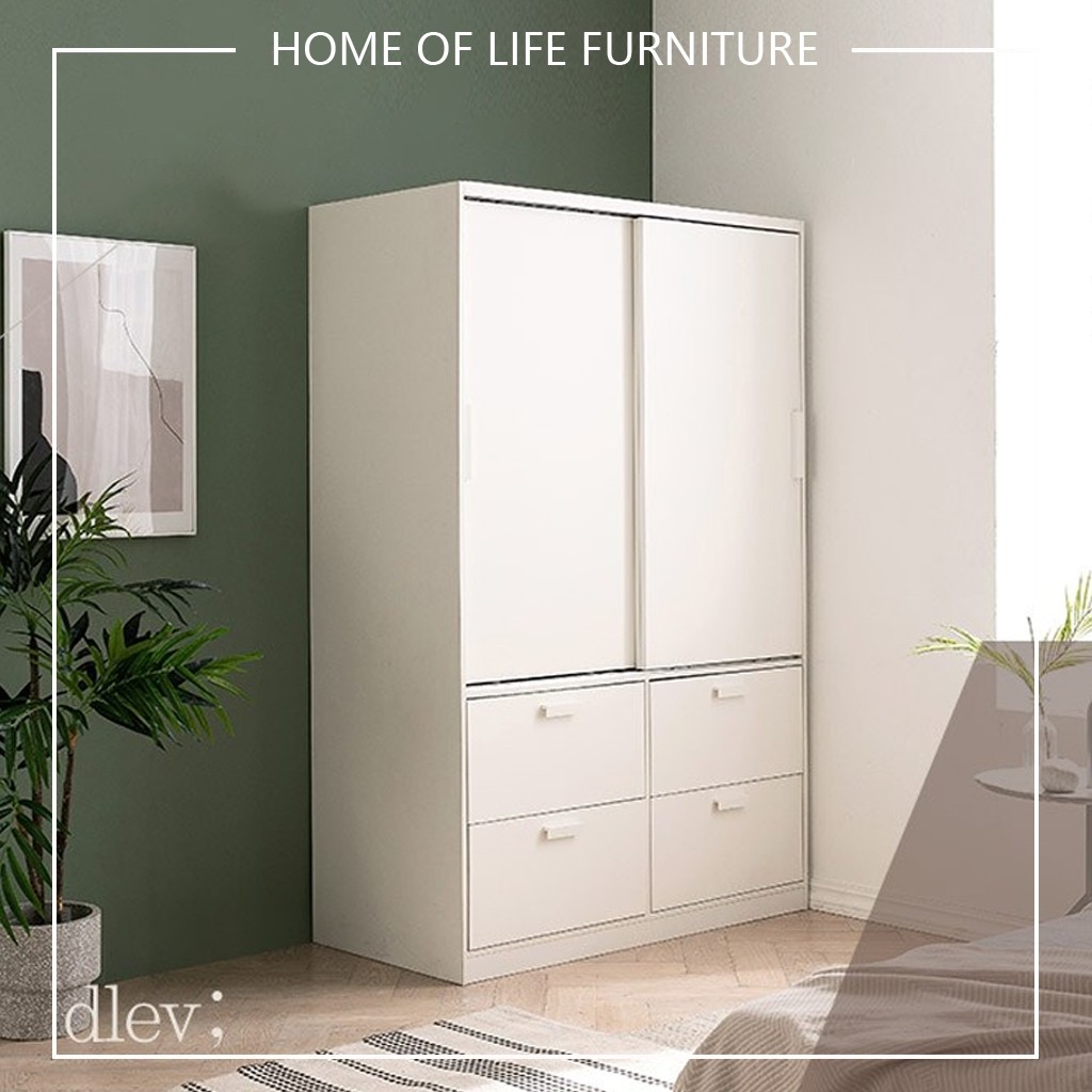 Wooden Wardrobe Cabinet 70/80CM Push Sliding Door Wardrobe Organizer ...