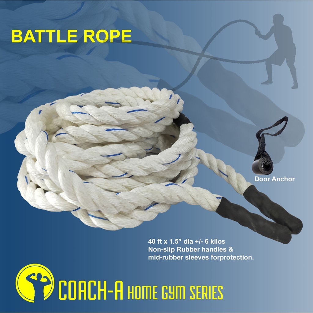 Battle Rope by Coach-A 40 ft x 1.5 inch with Free Door Anchor | Shopee ...