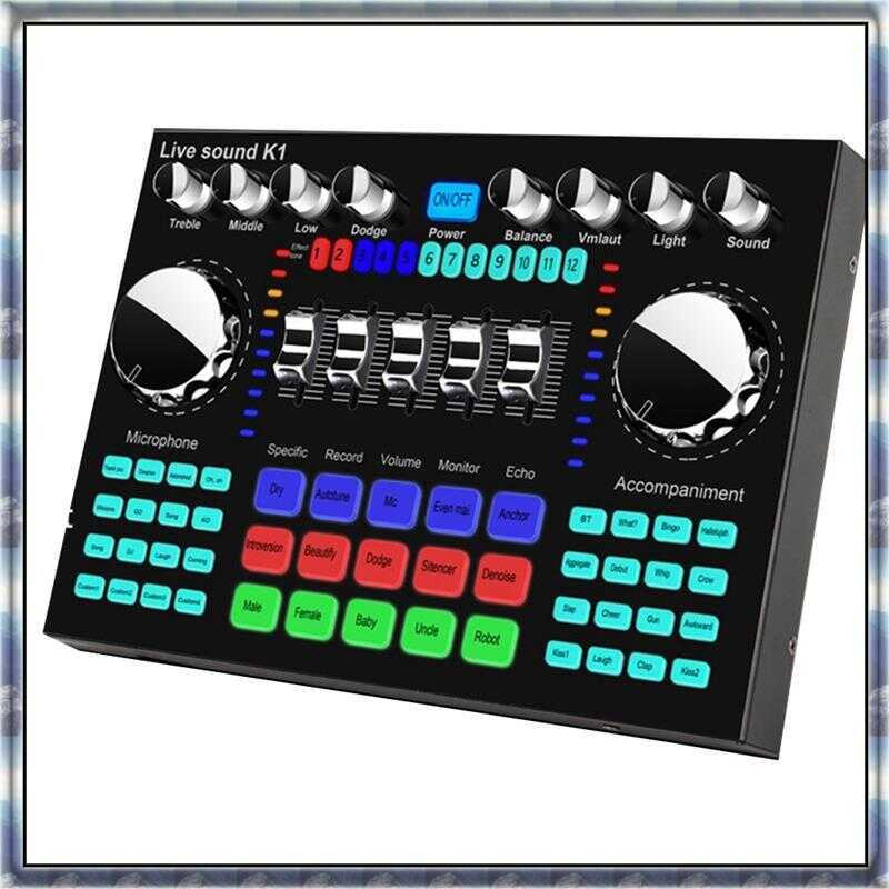 igh Quality K1 Live Portable Bluetooth Sound Card Professional Adjustable Volume Audio for Music ...