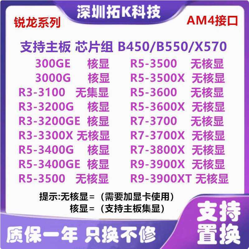 AMD Ryzen R3-3200G R5 3400G R5-3600 R7 3700X 3800X R9 3900X CPU ...