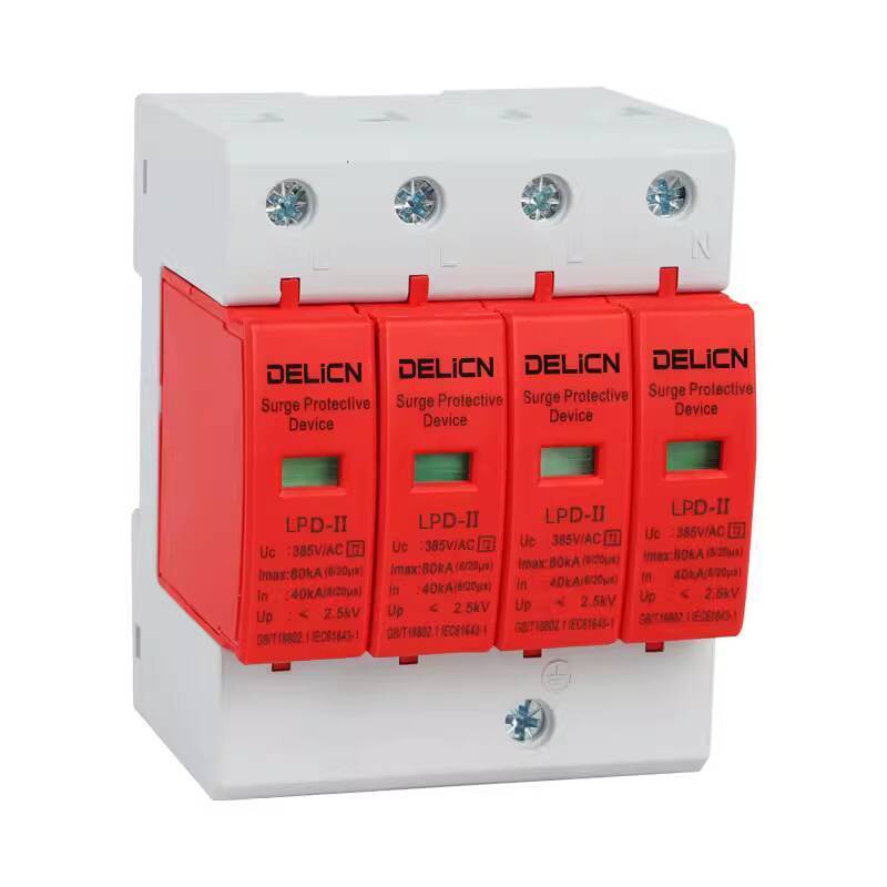 Deling Electric Secondary 40KA 4P Surge Protector Three-Phase Single ...
