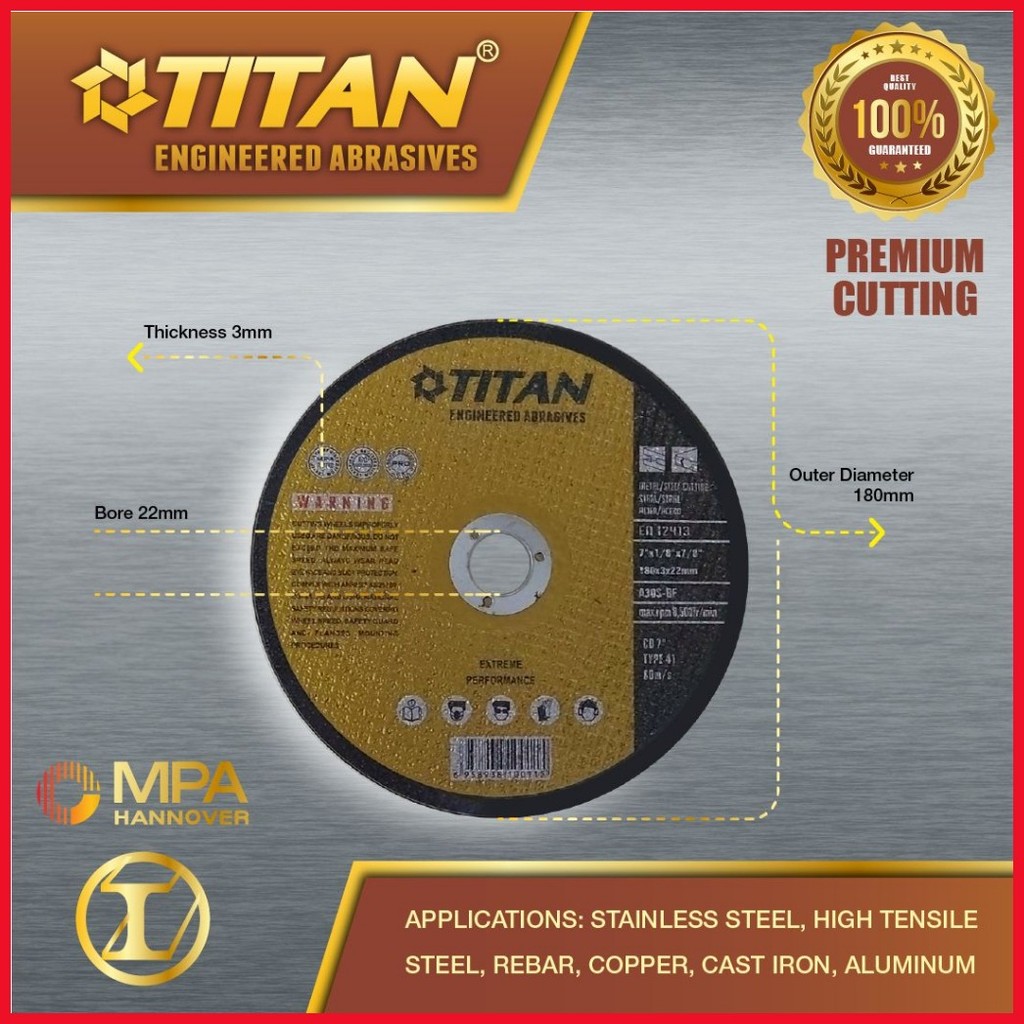Titan cutting disc disk cut off wheel for grinder 7 inches metal | Shopee Philippines