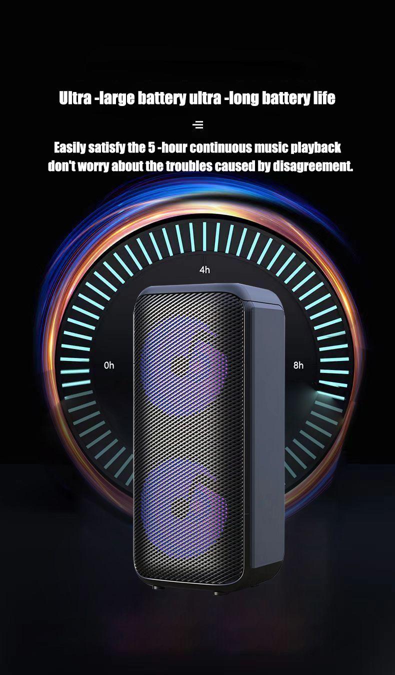 Karaoke Stereo Dual 8Inches Portable Karaoke Wireless Bluetooth Speaker ...