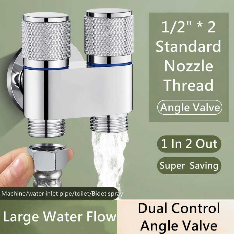 Stainless Steel Silvery Double Angle Valve Way X Multi Function ...