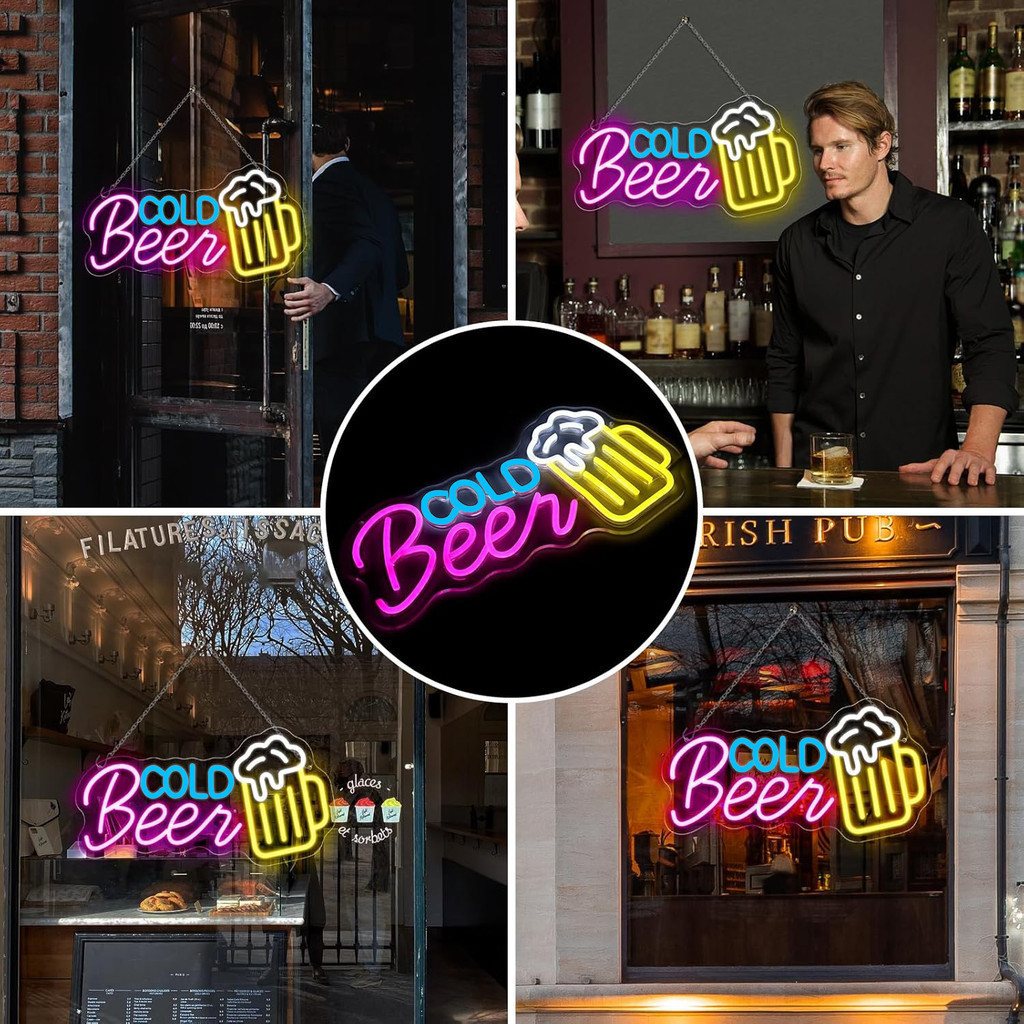 UNOLUX Graham Beer Signage Bar Counter Light USB Beer Neon Signage for ...
