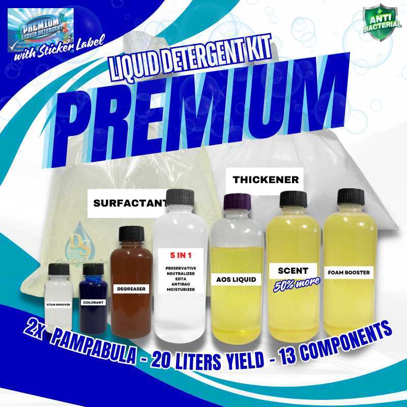 PREMIUM DIY Liquid Detergent Kit 20 Liters Yield With FREE BUBBLE ...