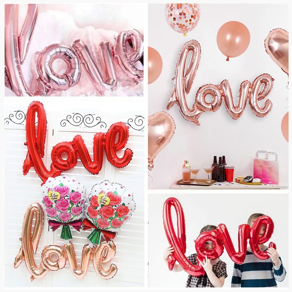 1-5pcs Small Love Foil Balloons 54*38cm Letters with Heart Balloons ...