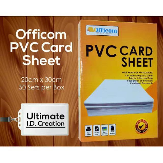 Officom PVC ID Sheet (50 sets) | Shopee Philippines