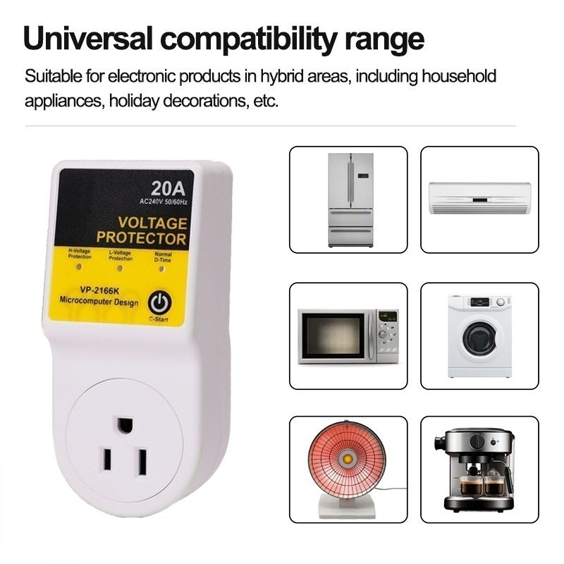 Voltage Protector 3500W Stops Power Surge Brownout Damage Save ...