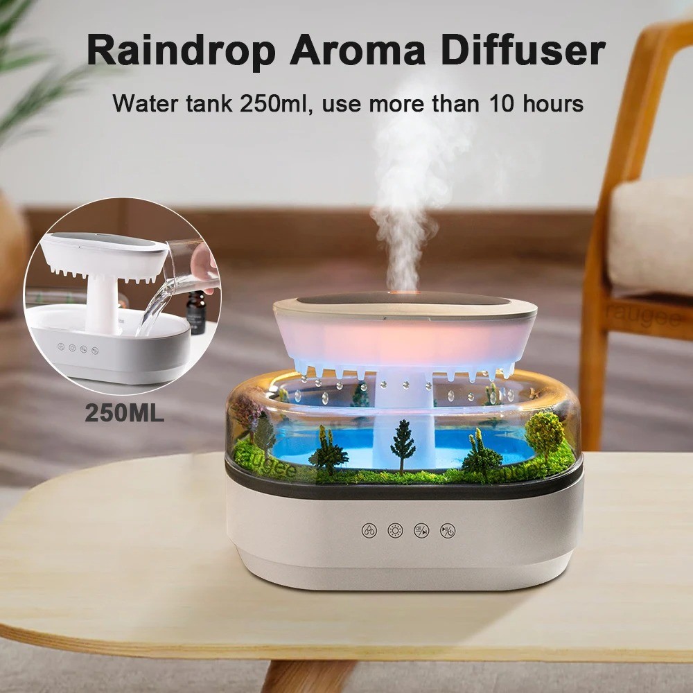 Aroma Humidifier Raindrop Air Humidifier Colorful Light White Noise ...