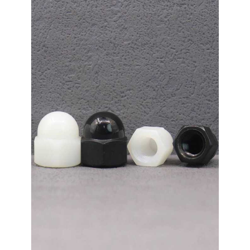 Nylon Black and White Decorative Cap Plastic Insulated Nut M3 M4 M5 M6 ...